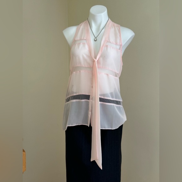 Cotton Express | Tops | Cotton Express Light Pink Sheer Sleeveless ...